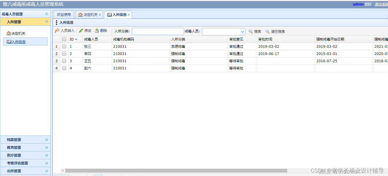 Javaweb基于jspservlet开发第六戒毒所戒毒人员管理系统 源码 课程设计 毕业设计源码jsp社区戒毒 Csdn博客