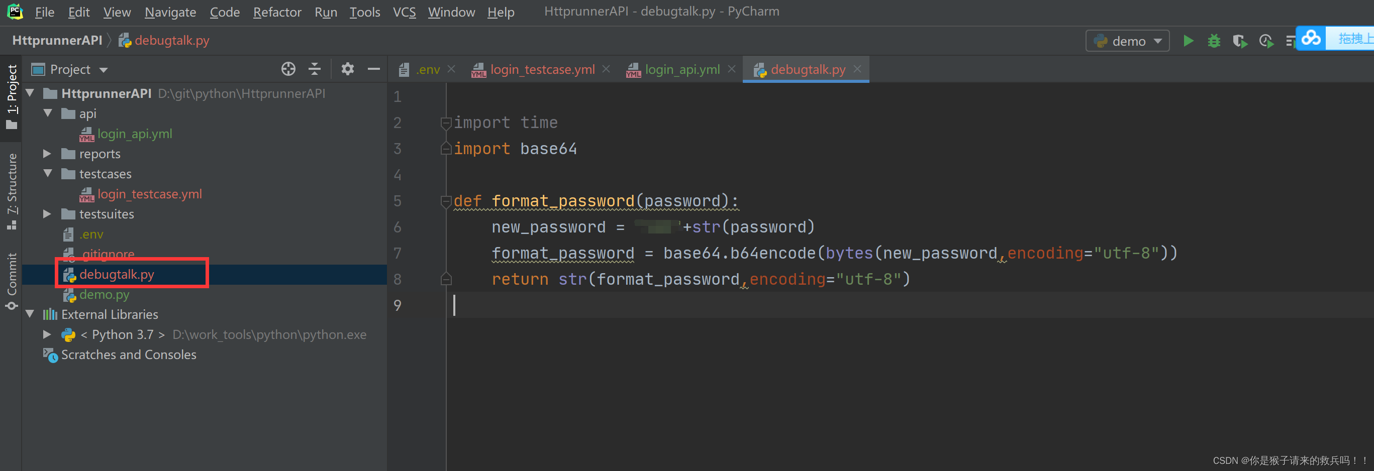 httprunner中debugtalk.py 的使用_python3 debugtalk.py-CSDN博客