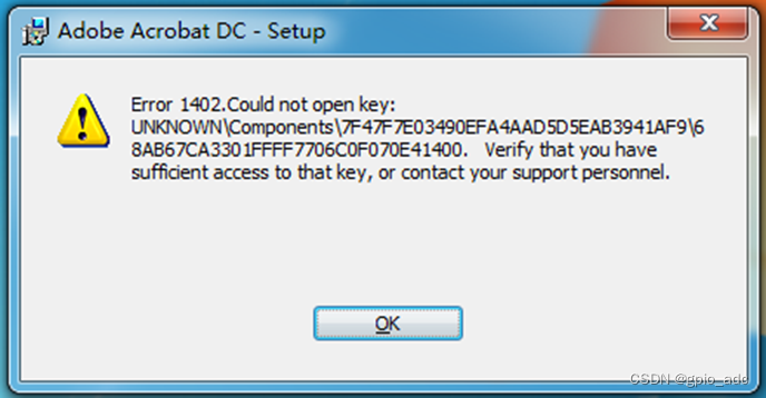 Adobe Acrobat DC Error 1402 Could not open key-CSDN博客