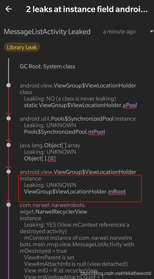 关于ViewGroup$ViewLocationHolder$mRoot的内存泄漏_关于viewgroup ...