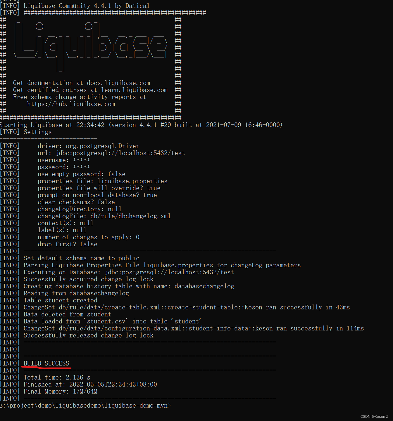 使用liquibase进行数据库迁移（Postgresql/Mysql）——springboot整合Liquibase以及使用maven命令 ...