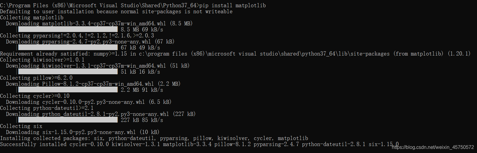 VS2019-Python - 安装matplotlib模块 No matching distribution found问题解决_error: no matching ...