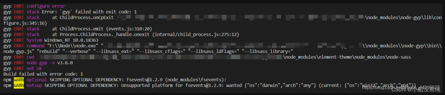 Error: `gyp` failed with exit code: 1解决-CSDN博客