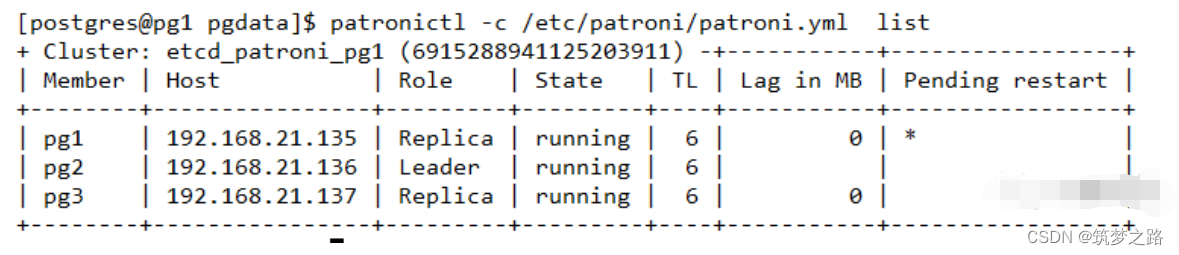 基于Patroni+etcd+流复制搭建PostgreSQL高可用——筑梦之路_patroni etcd-CSDN博客