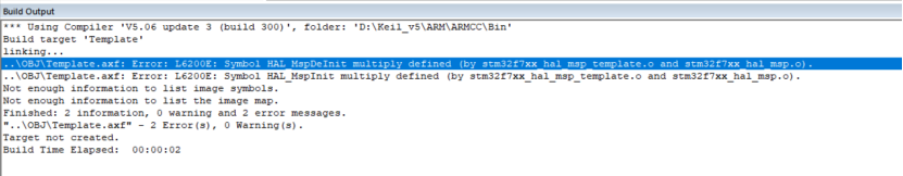 MDK Keil5创建stm32工程出现 Error: L6200E: Symbol HAL_MspDeInit multiply defined_stm32报错l16200e-CSDN博客