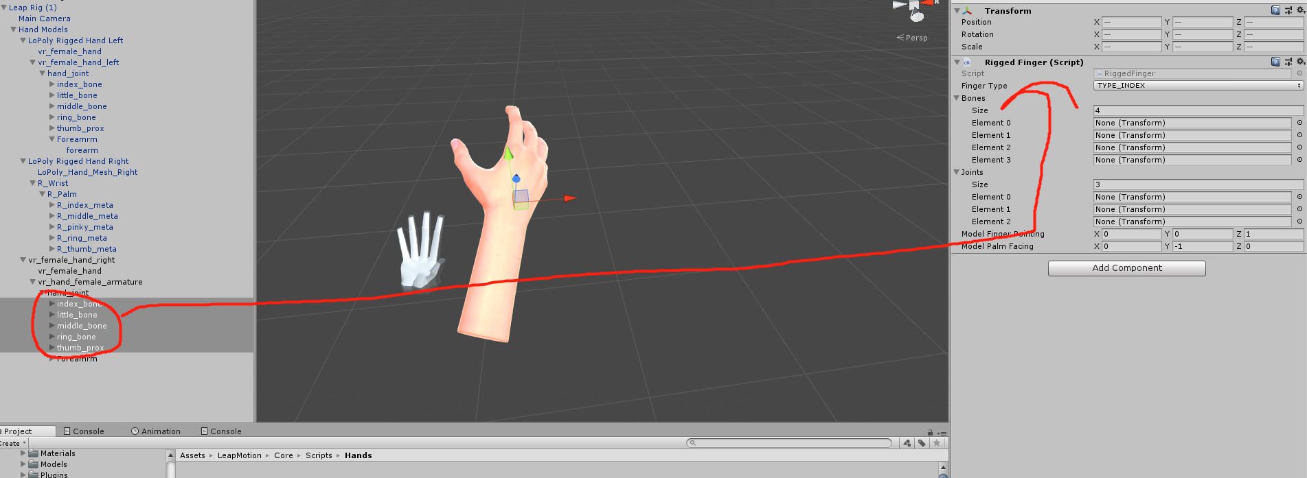 Unity中用第三方手部模型替换Leapmotion手部模型教程_unity leap手模型替换-CSDN博客