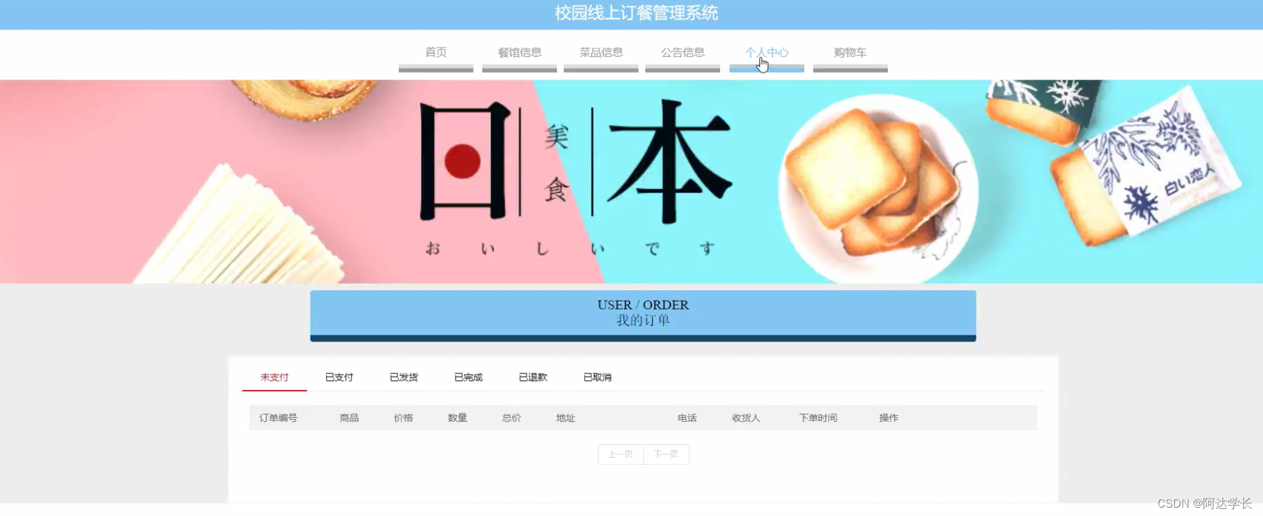 Springboot毕设项目校园线上订餐管理系统2cf00java+VUE+Mybatis+Maven+Mysql+sprnig）_vue订餐管理系统github-CSDN博客