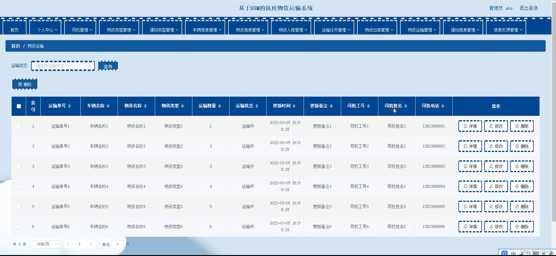 [附源码]java+ssm计算机毕业设计基于的抗疫物资运输系统jvkwr(源码+程序+数据库+部署)_运用myeclipse写出 获取抗美援朝志愿军战士伤亡数据,生成数据库文件代码-CSDN博客