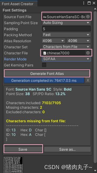 【unity3d】创建textmeshpro Tmp 中文字体（解决输入中文乱码问题） Unity Textmeshpro中文字体 Csdn博客