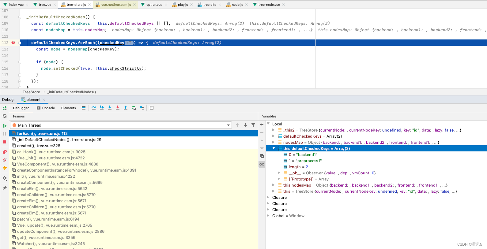 17 el-tree defaultCheckedKeys配置 和 树上面选中节点不同步问题_el-tree default-checked-keys-CSDN博客