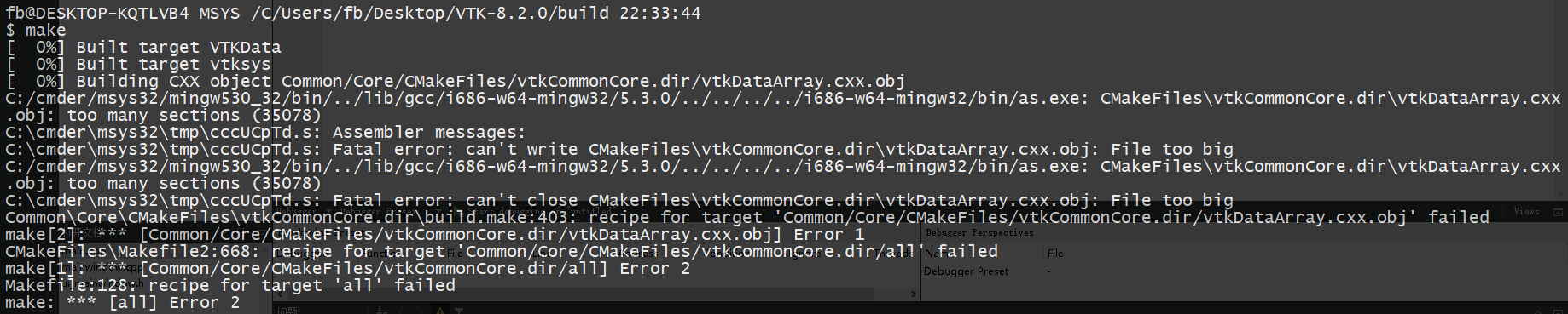 qt mingw编译vtk,File too big/too many sections-CSDN博客