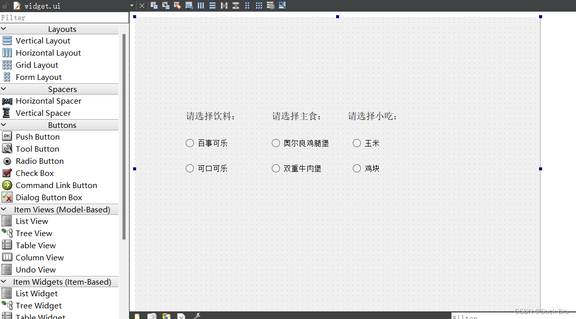 【Qt 学习笔记】Qt常用控件 | 按钮类控件 | Radio Button的使用及说明_qradiobutton-CSDN博客