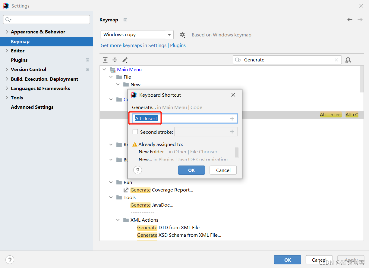 IDEA alt + insert快捷键不能使用_idea alt+insert无效-CSDN博客