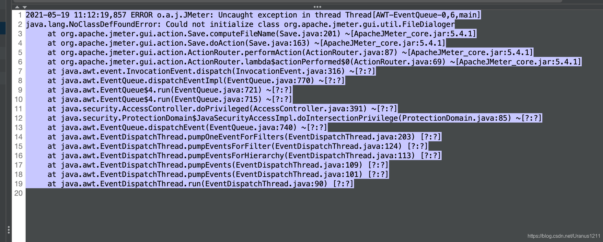 jmeter保存失败如何解决的_error o.a.j.jmeter: uncaught exception in thread t-CSDN博客