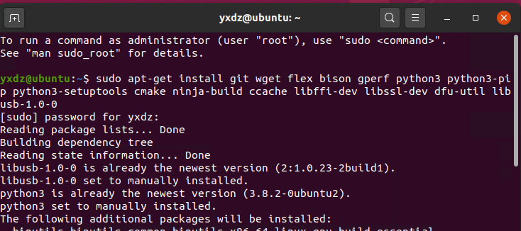 Ubuntu - 20.04系统安装乐鑫ESP-IDF工具链(2) --- 安装IDF_ubontu 下安装 dfu-util-CSDN博客