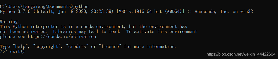 python问题:python interpreter is in a conda environment, but the environment has not been activate ...