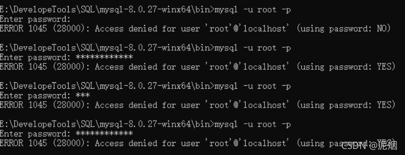 [windows] mysql安装以及遇到的问题_mysql 在windows上安装保存,权限不够-CSDN博客