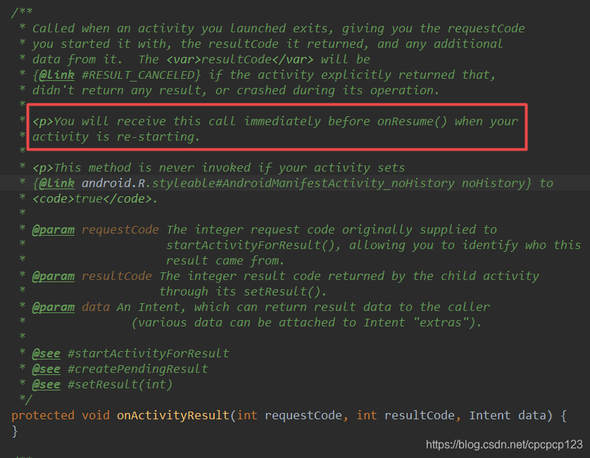 onActivityResult()和onStart()、onResume()的调用顺序_onactivityresult和onresume-CSDN博客