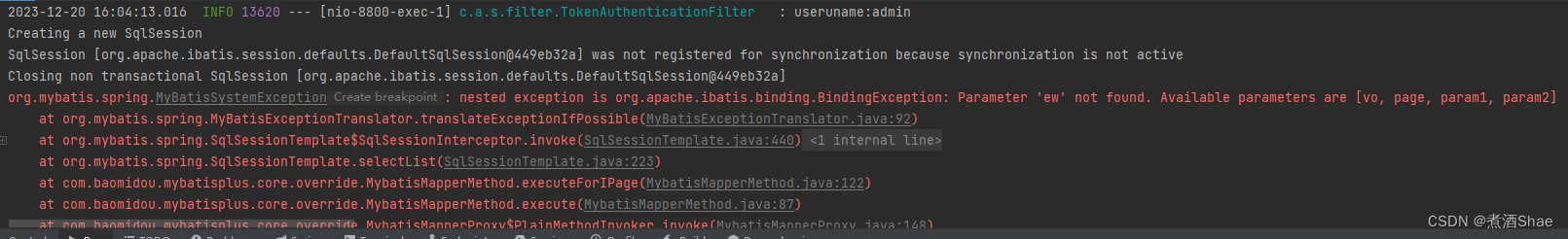 mybatis-plus 报错Parameter ‘ew‘ not found_parameter 'ew' not found-CSDN博客