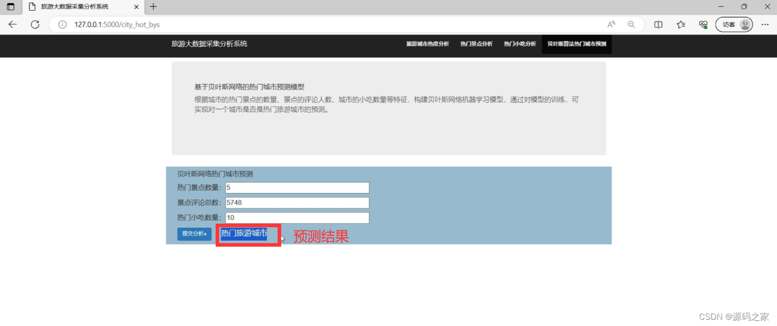 Python机器学习:热门旅游景点数据分析可视化系统爬虫预测算法贝叶斯预测flask框架(包含文档源码部署教程)计算机毕业设计