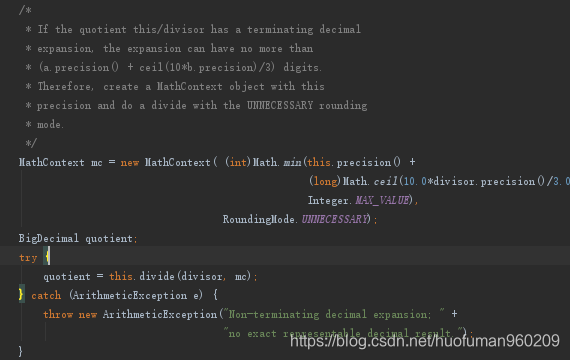 BigDecimal 报错处理 - java.lang.ArithmeticException: Non-terminating decimal expansion； no exact ...