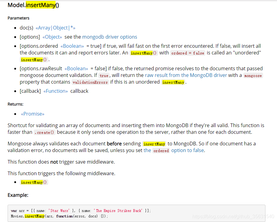 使用mongoose批量添加文档_mongoose insertmany-CSDN博客