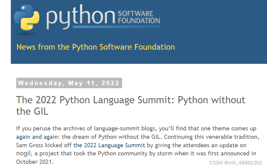 喜大普奔！Python终行动，天下苦GIL久矣-CSDN博客