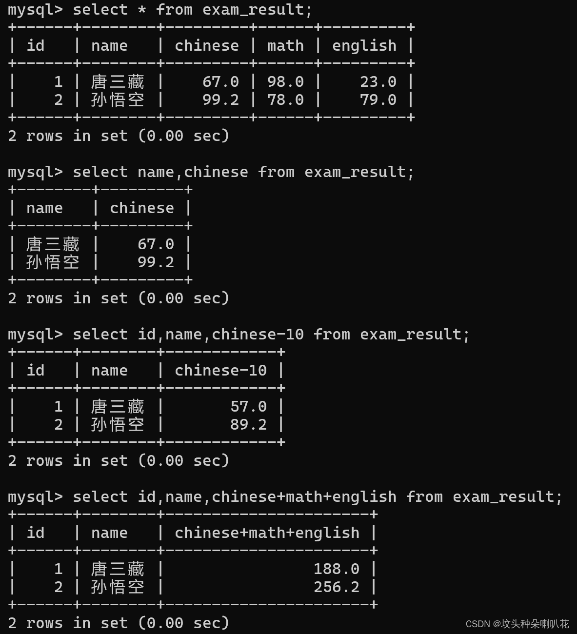 Mysql基础教程：数据库操作、数据类型与crud详解 Csdn博客