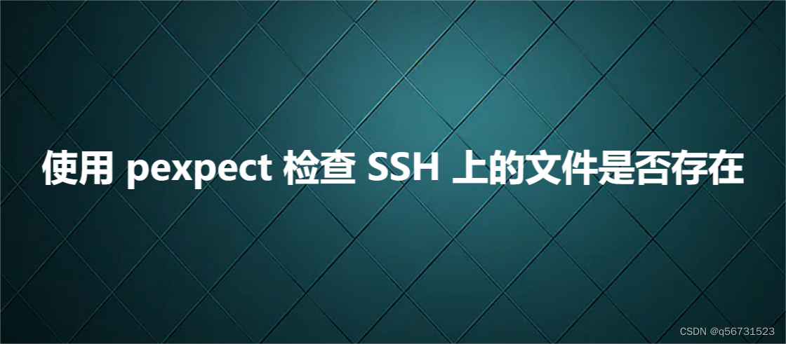 使用pexpect检查SSH上的文件是否存在_pexpect ssh-CSDN博客
