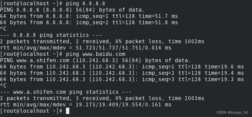 在CentOS Linux中网络网络不可达or ping: www.baidu.com: 未知的名称或服务_centos ping命令 未知的名称或服务-CSDN博客
