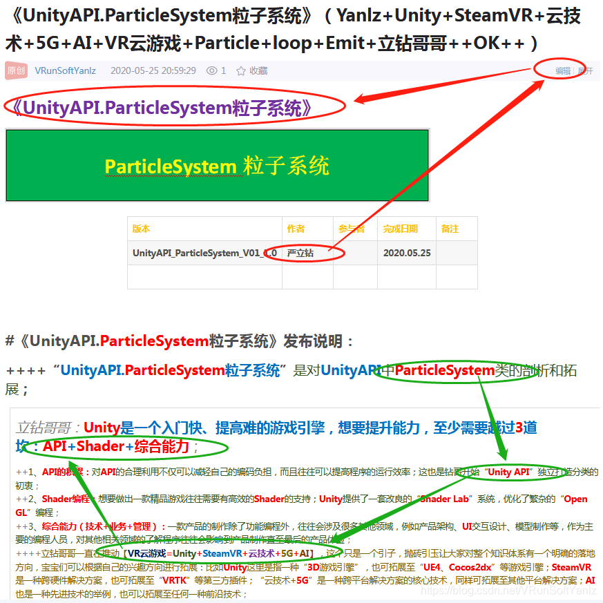 《UnityAPI.ParticleSystem粒子系统》（Yanlz+Unity+SteamVR+云技术+5G+AI+VR云游戏+Particle+loop+Emit+立钻哥哥++OK++ ...