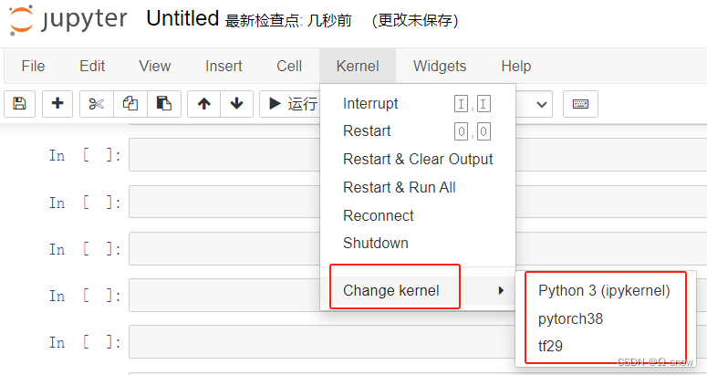 【jupyter添加虚拟环境内核（pytorch、tensorflow）- 实操可行】_jupyter 添加虚拟环境内核-CSDN博客