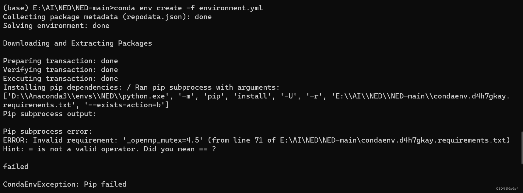 解决使用yml文件创建conda虚拟环境时报错：ResolvePackageNotFound_resolvepackagenotfound:-CSDN博客