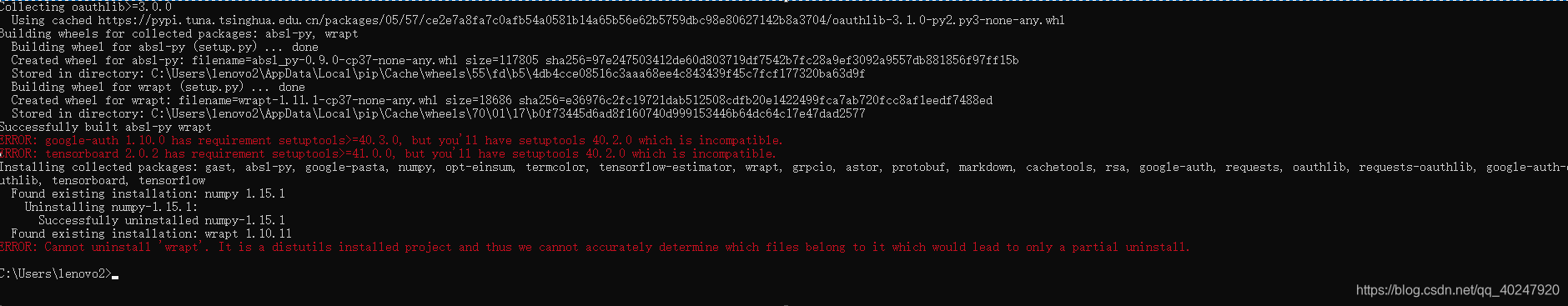 Tensorflow2.0安装异常解决_tensorflow2.0安装失败-CSDN博客