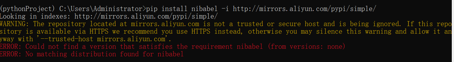 WARNING: Retrying (Retry(total=4, connect=None, read=None, redirect=None, status=None).....问题的解决 ...