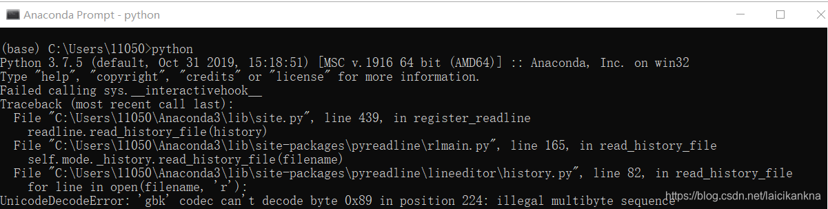 解决Failed calling sys.__interactivehook___fail to calling sys.-CSDN博客