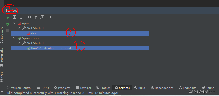 IDEA的Services中添加SpringBoot启动和npm启动(快速启动项目，提高效率)_idea中edit configuration找不到npm-CSDN博客