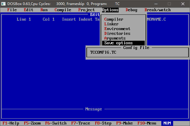 使用DOSBOX运行TurboC2，TC2使用graphics库绘图_dosbox turbo-CSDN博客