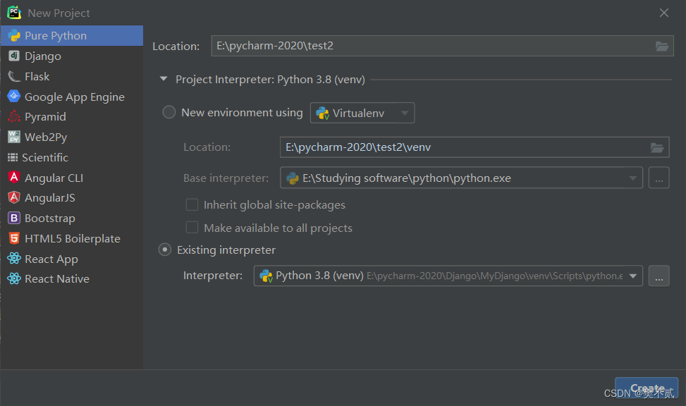 python中的虚拟环境（以pycharm为例）_inherit global site-packages翻译-CSDN博客