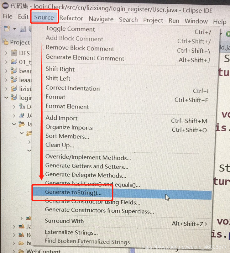 eclipse自动快速生成toString()方法_eclipse生成tostring 字段带有this-CSDN博客