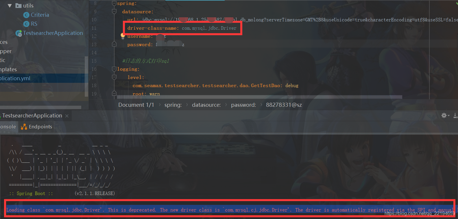 关于Spring boot 集成mysql出现Loading class `com.mysql.jdbc.Driver'. This is deprecated. The new driver ...