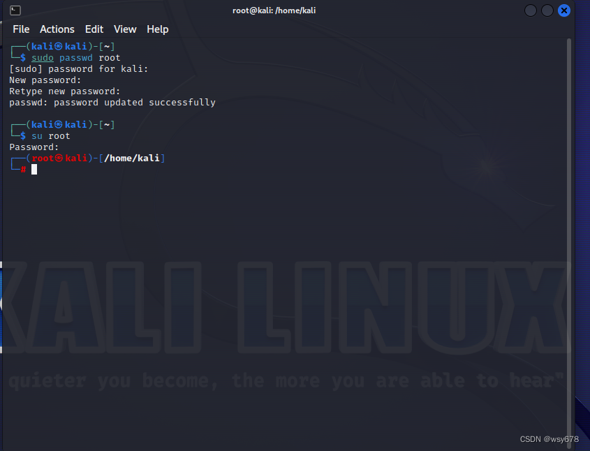 KaliLinux中修改root密码的步骤-CSDN博客