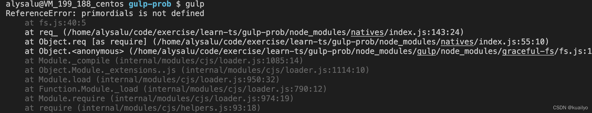 运行gulp 提示AssertionError [ERR_ASSERTION]: Task function must be specified 解决方案_启动gulp ...