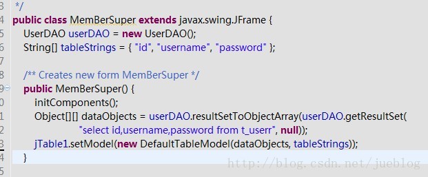 java实现控件绑定数据源_【Java】可視化Swing中JTable控件綁定SQL數據源的兩種方法...-CSDN博客
