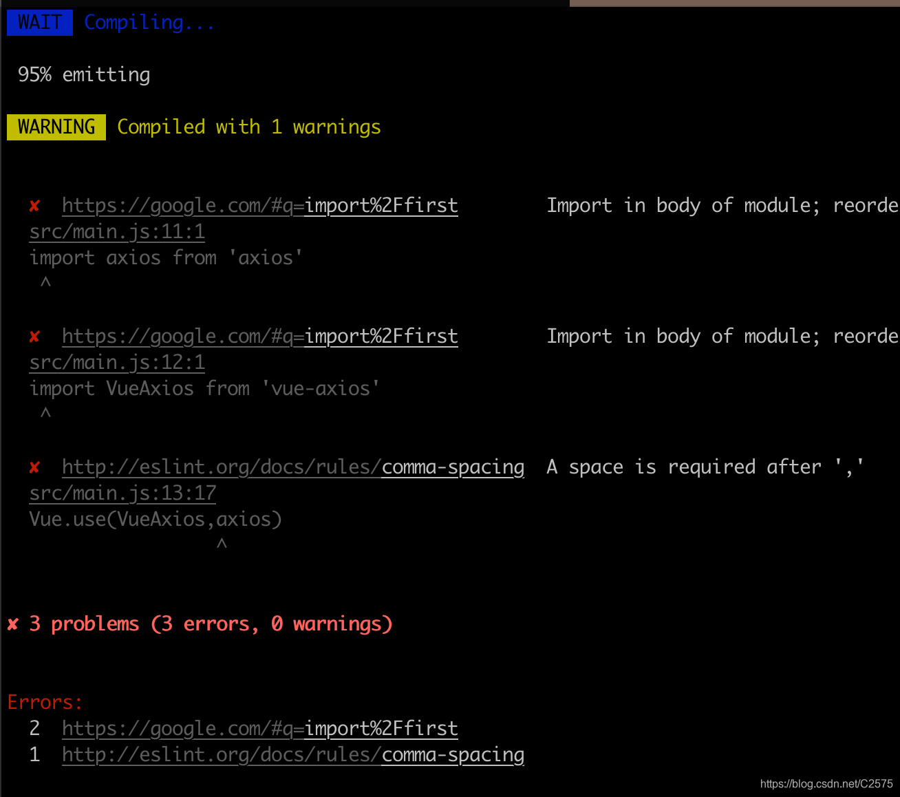 Vue main.js 添加axios 和npm run dev_npm run dev 报错axios-CSDN博客