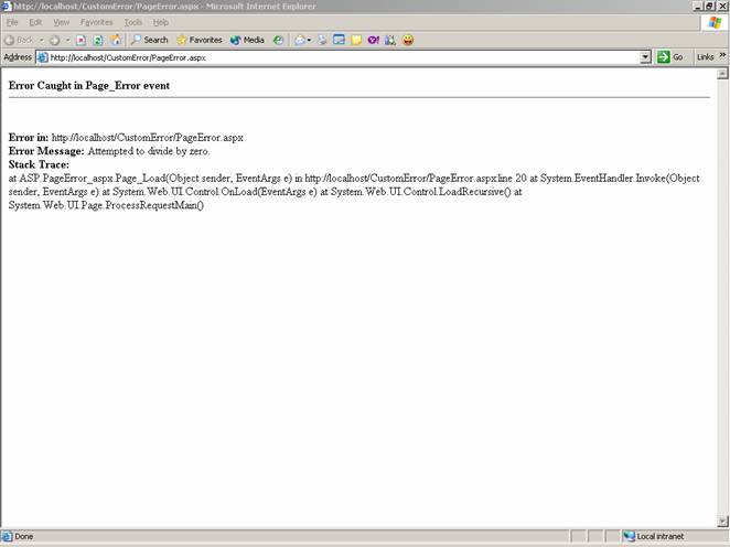 asp.net 使用自定义的错误页面_使用自定义的错误响应页面,程序出错时统一转向该错误处理页,屏蔽具体的错误信息。-CSDN博客