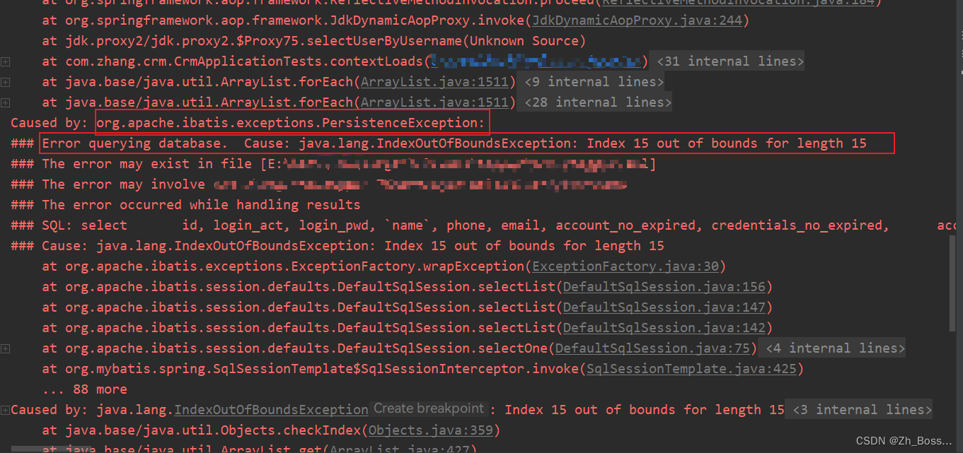Mybatis出现报错error Querying Database Cause Javalang