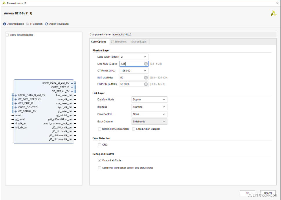 vivado Aurora 8B/10B IP核（12）- Setp By Step搭建FPGA工程_vivado 2018.3自学自测aurora模块的全过程指导-CSDN博客