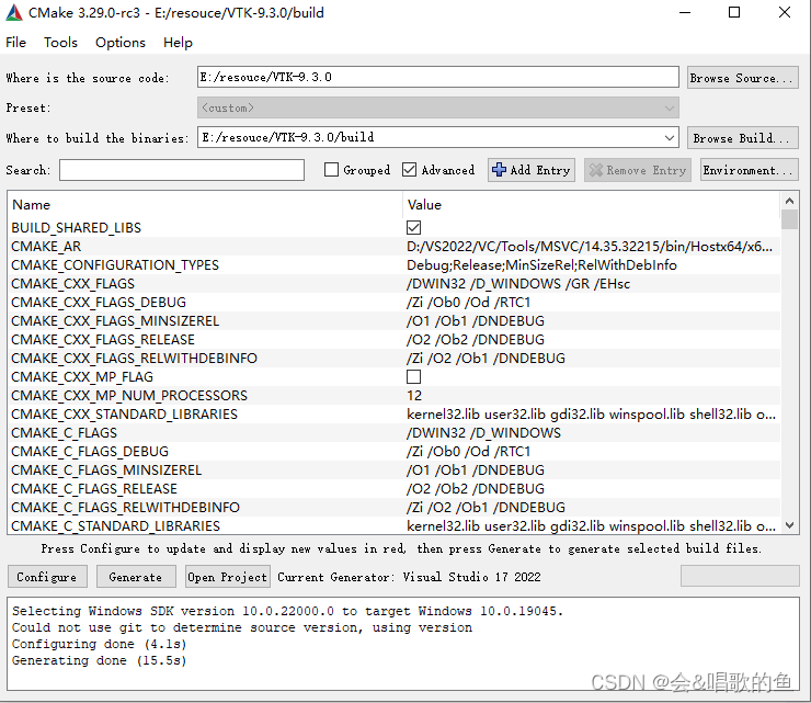 VTK的编译和部署，配合c++和visual studio2022，VTK开发环境的配置_vtk编译-CSDN博客