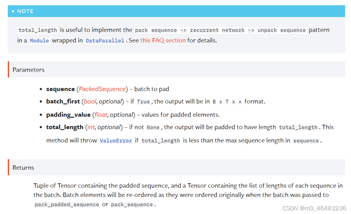 pytorch中 nn.utils.rnn.pack_padded_sequence和nn.utils.rnn.pad_packed_sequence_nn padding packing ...